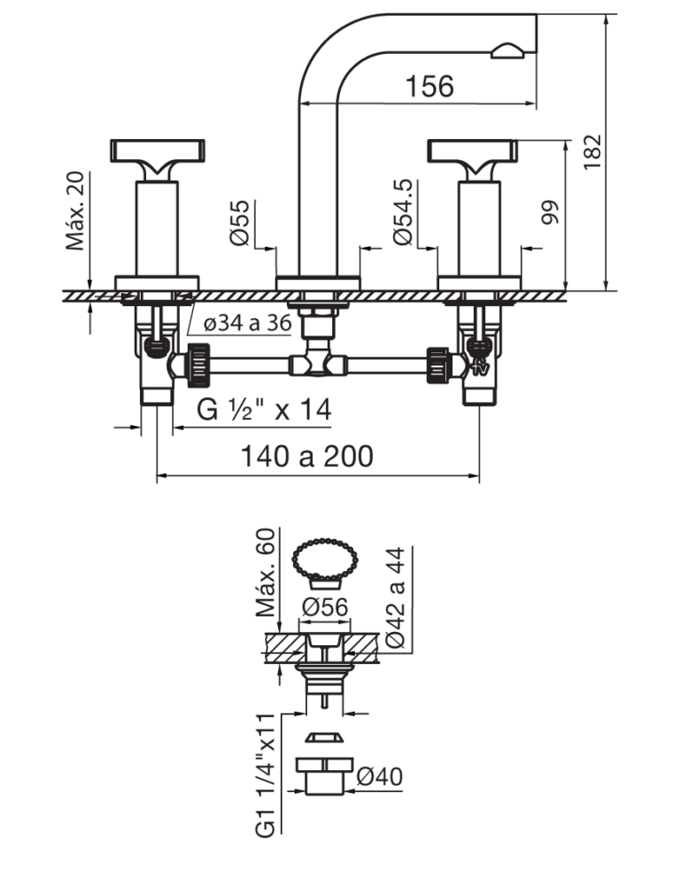 0207/C3 Triades – Juego para lavatorio – FV – Grifería de alta tecnología
